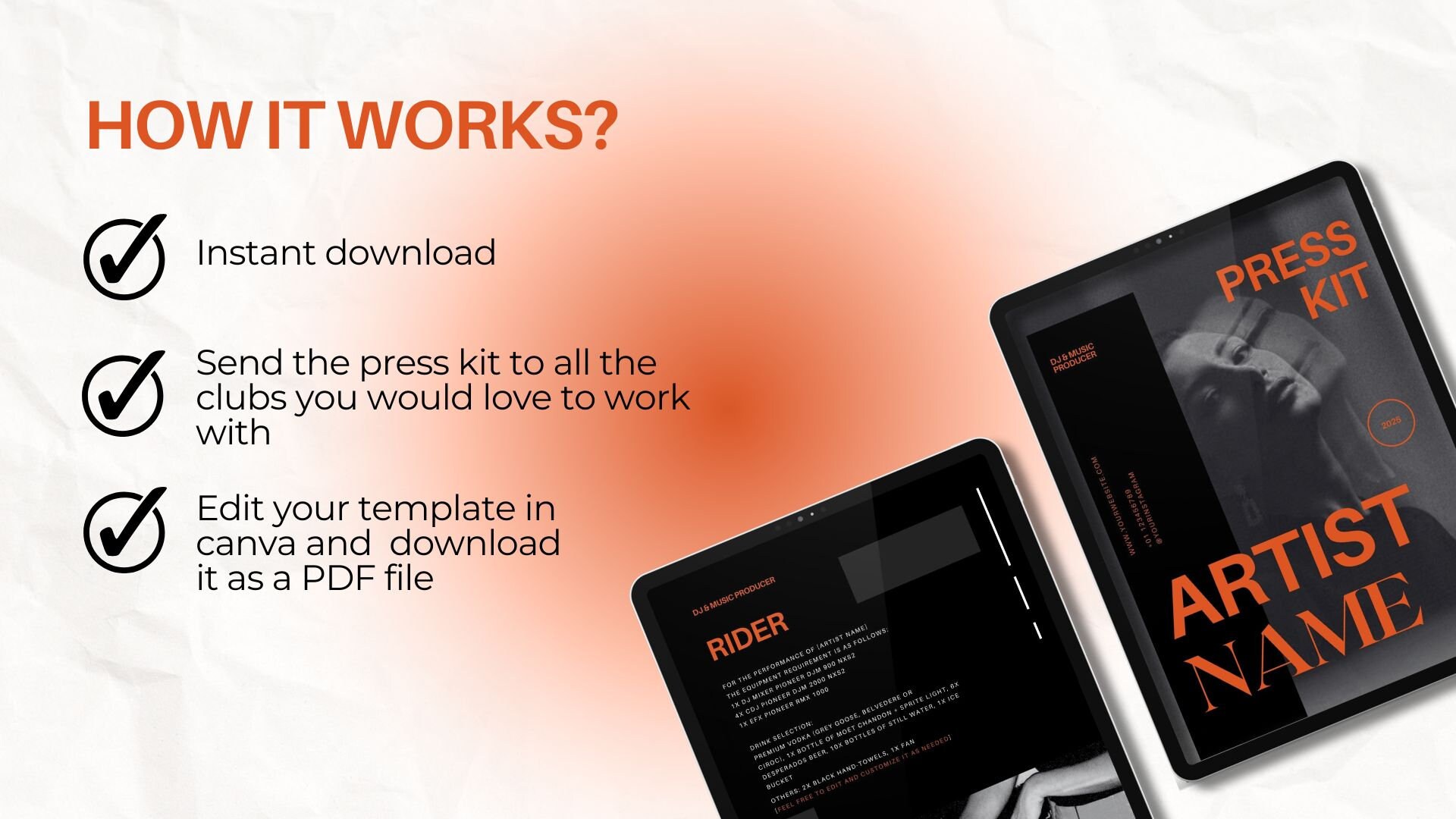 Artist Press Kit / Dj Media Manager Package / Canva Template / 5 Page ...