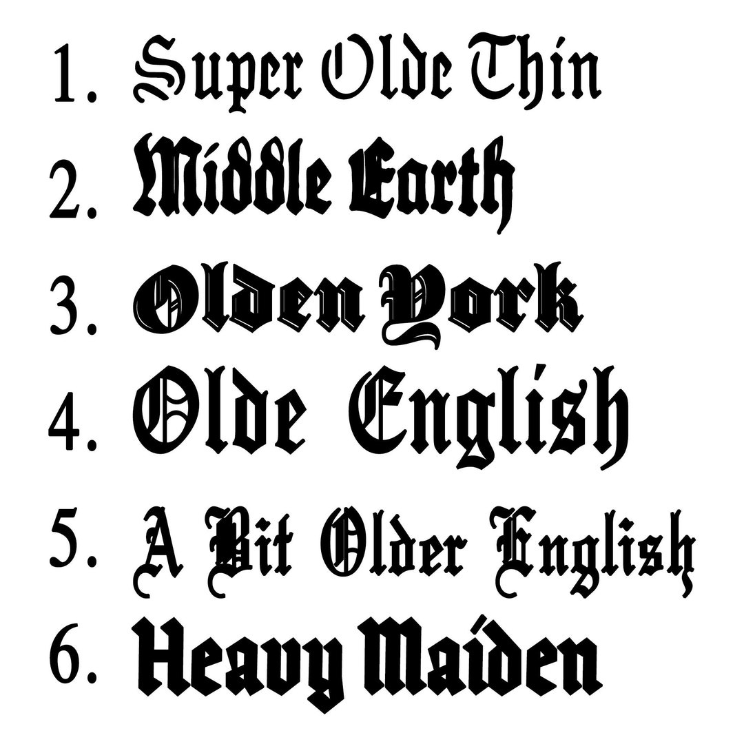 Custom Old English Words Names Letters Temporary Tattoos - Personalized ...