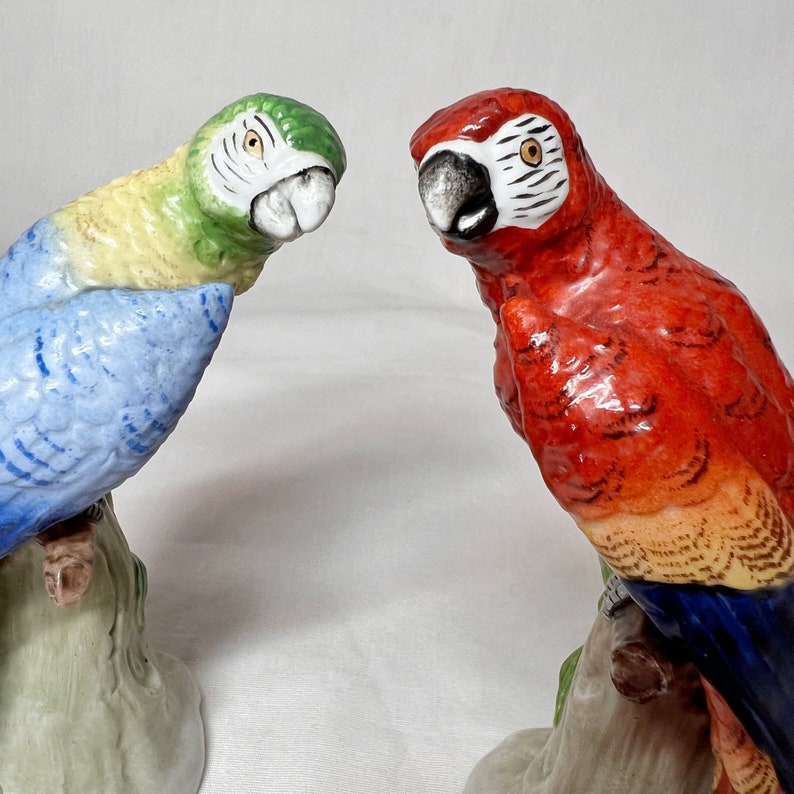 Pair of Sitzendorf Porcelain Parrots German Art Bird Signed Rare - Etsy