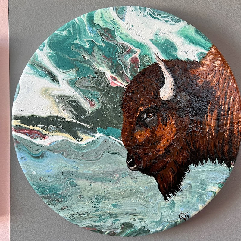 Bison Acrylic Painting Giclee Print - Etsy