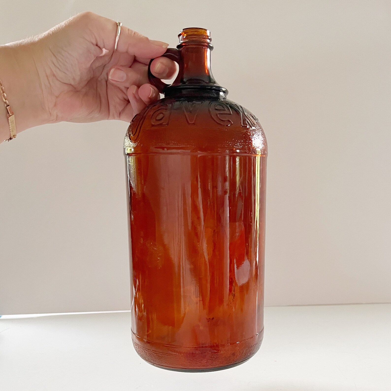 Amber Glass Javex Bleach Bottle Jug 64 Oz Trade Mark Bottom - Etsy
