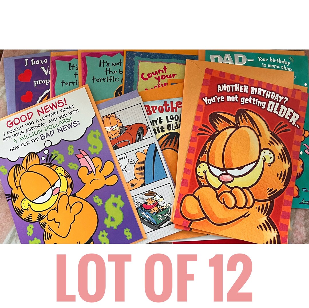 Lot of 12 Vintage Garfield Hallmark Occasion Cards Birthday Family ...