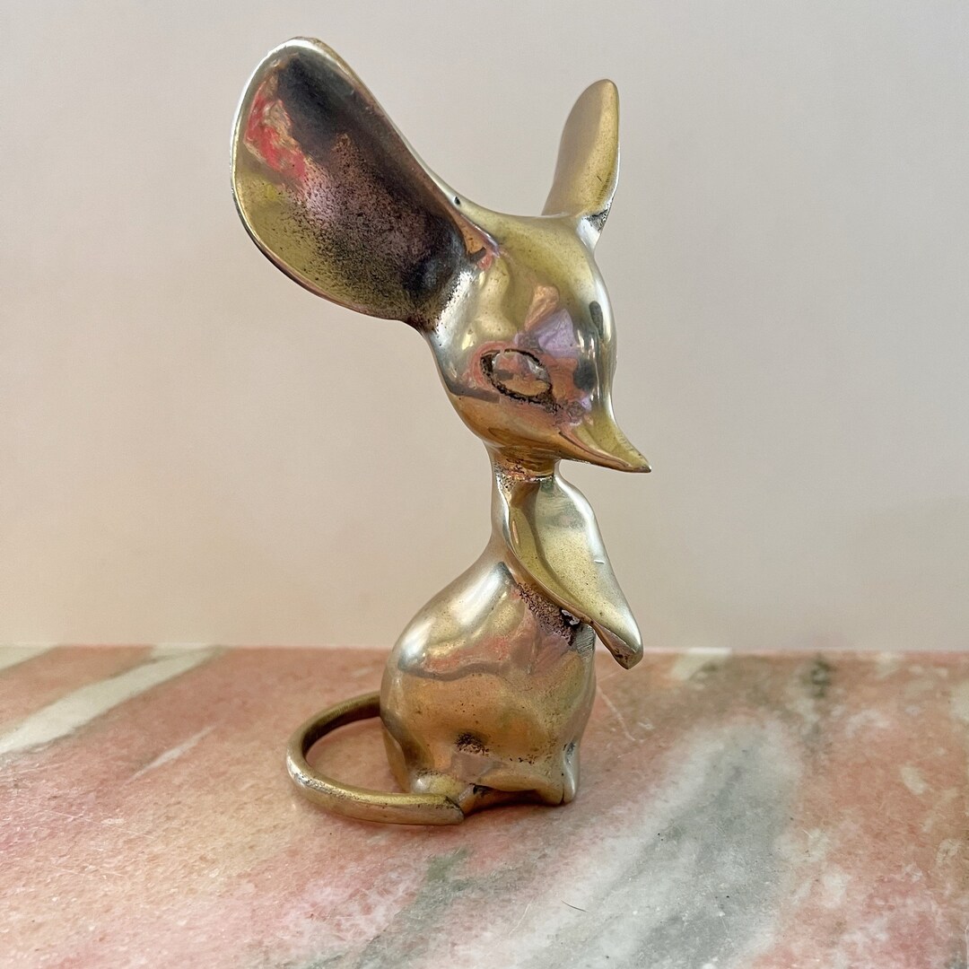 Brass Big Eared Mouse Friend Vintage Collectible - Etsy