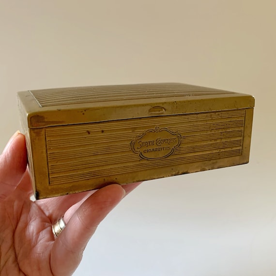 Brass Hinged State Express Cigarettes Box Wood Lined Patina - Etsy
