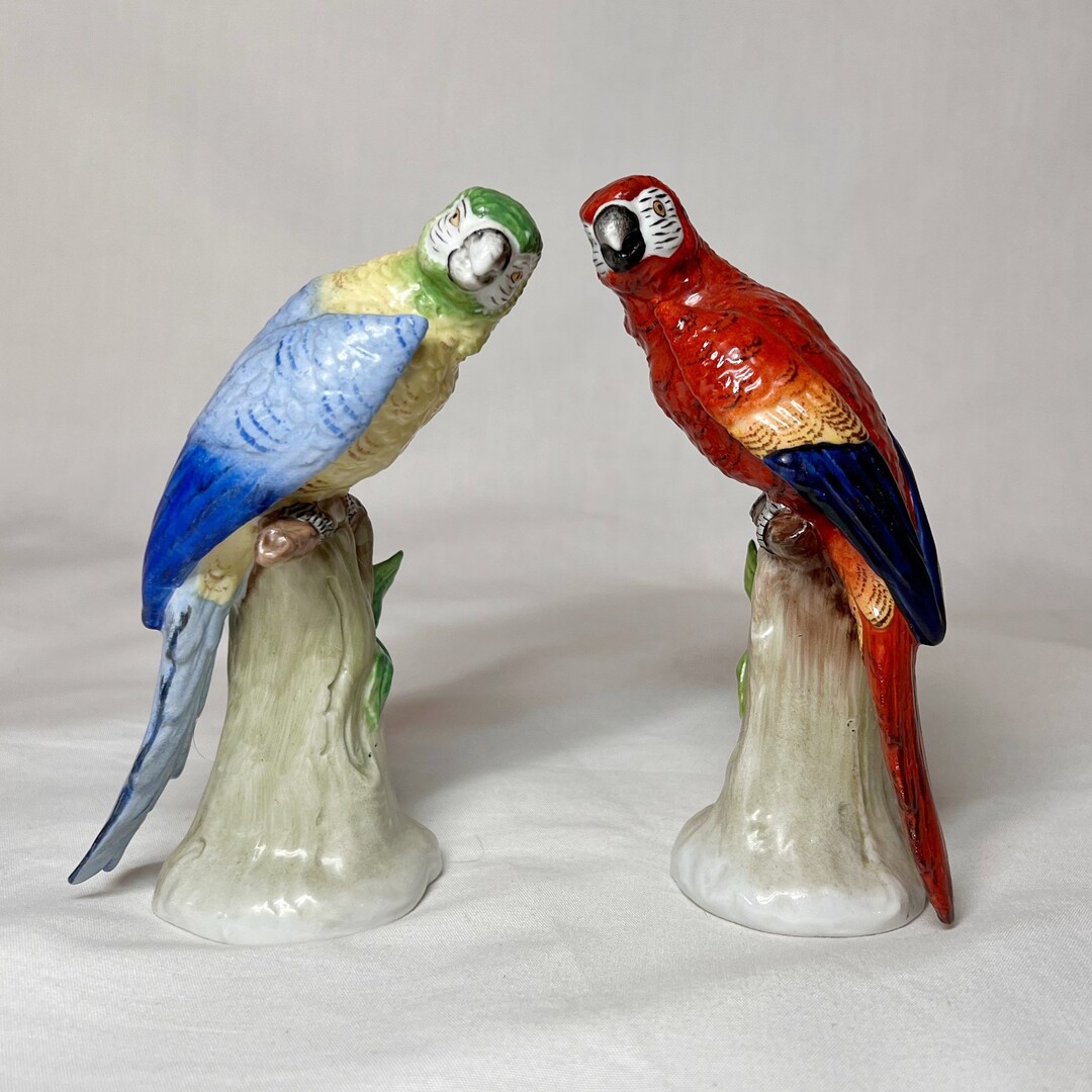 Pair of Sitzendorf Porcelain Parrots German Art Bird Signed Rare - Etsy