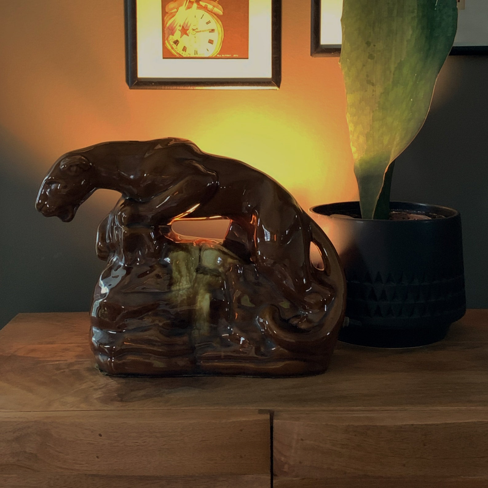 Panther TV Lamp Light Ceramic 1950s Midcentury Vintage - Etsy