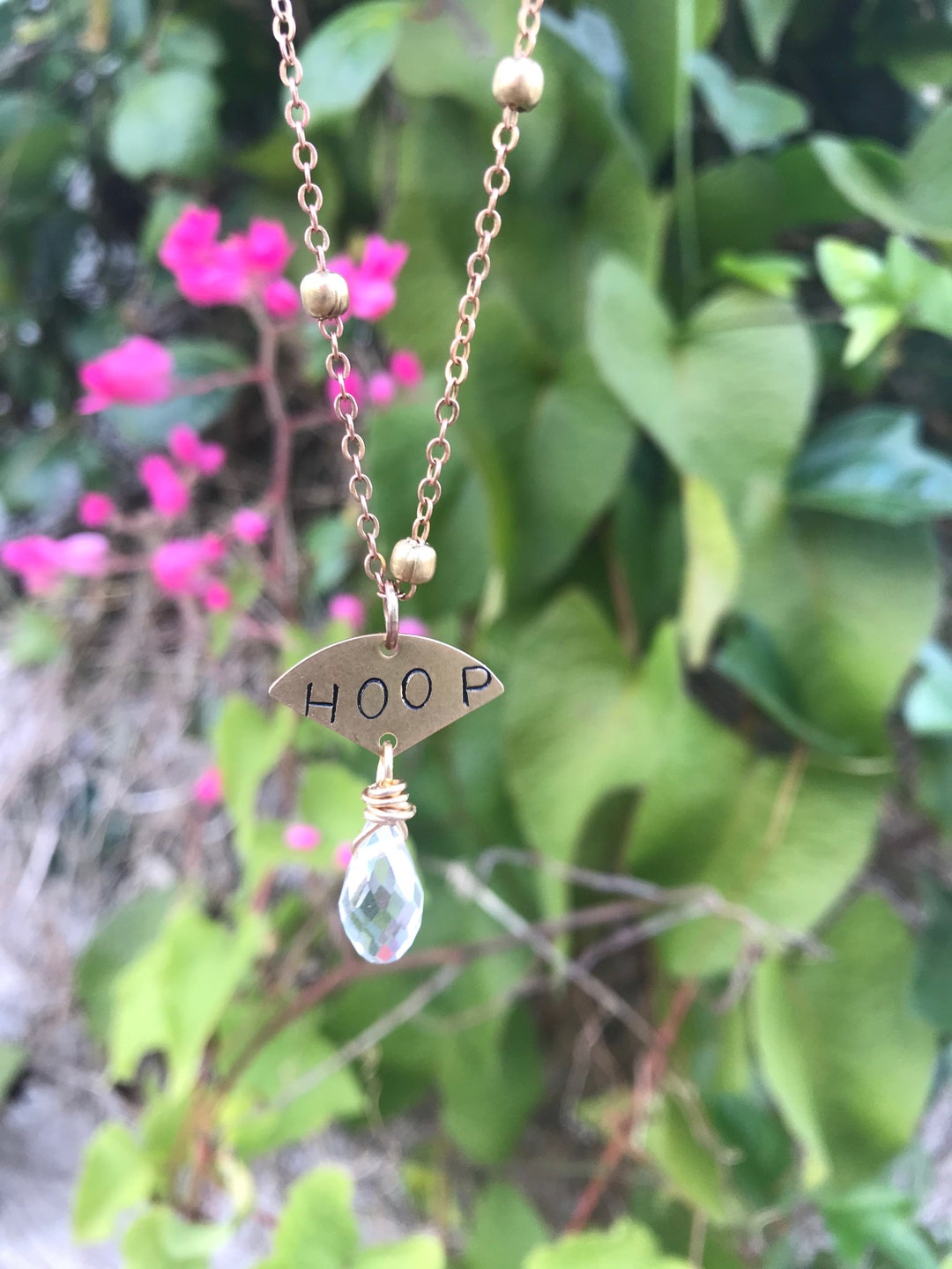 Dainty Crystal Hoop Necklace // Hooper Necklace - Etsy