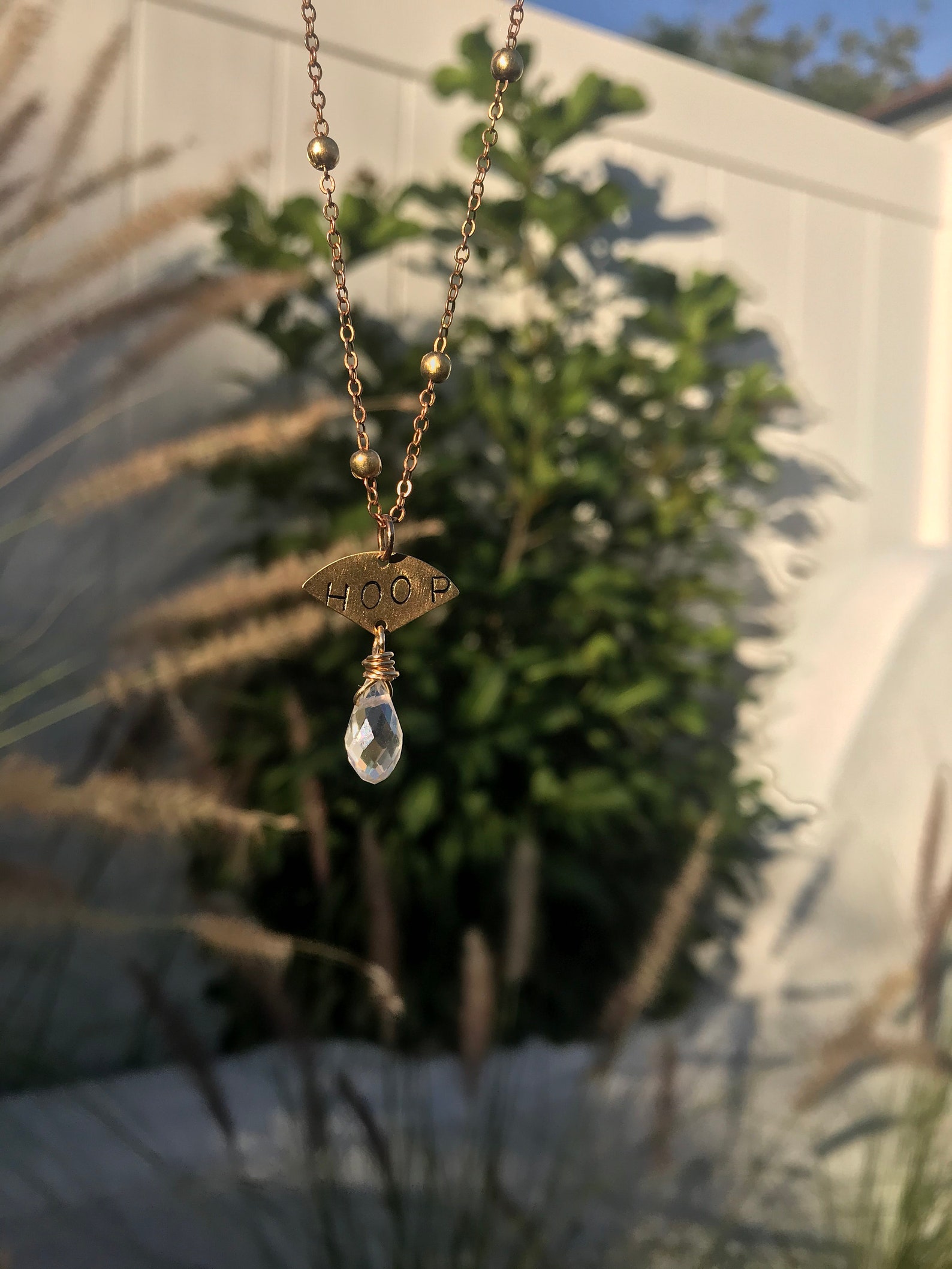 Dainty Crystal Hoop Necklace // Hooper Necklace - Etsy