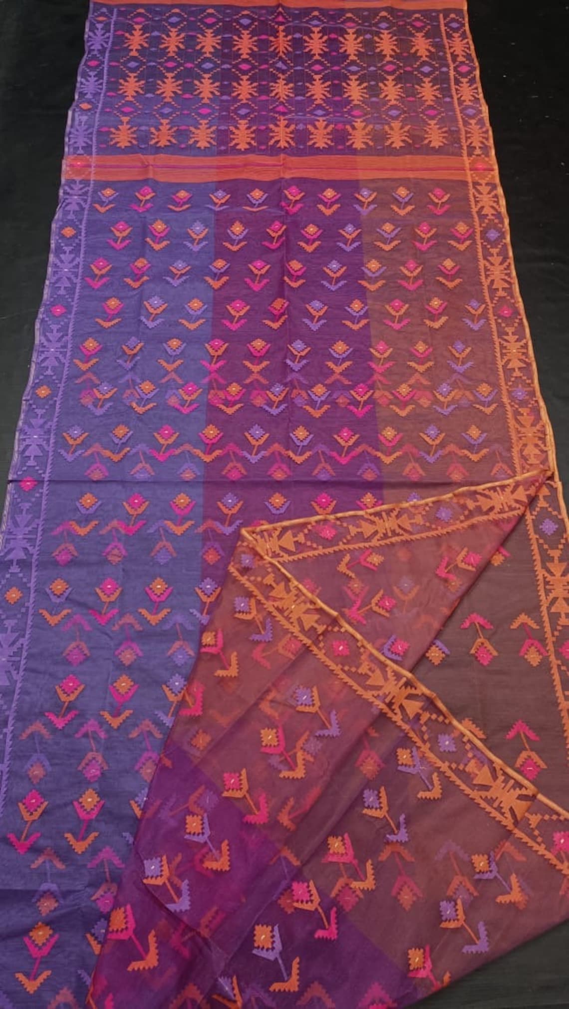 Original Dhakai Jamdani Handloom Half Silk 84 Count Premium Quality ...