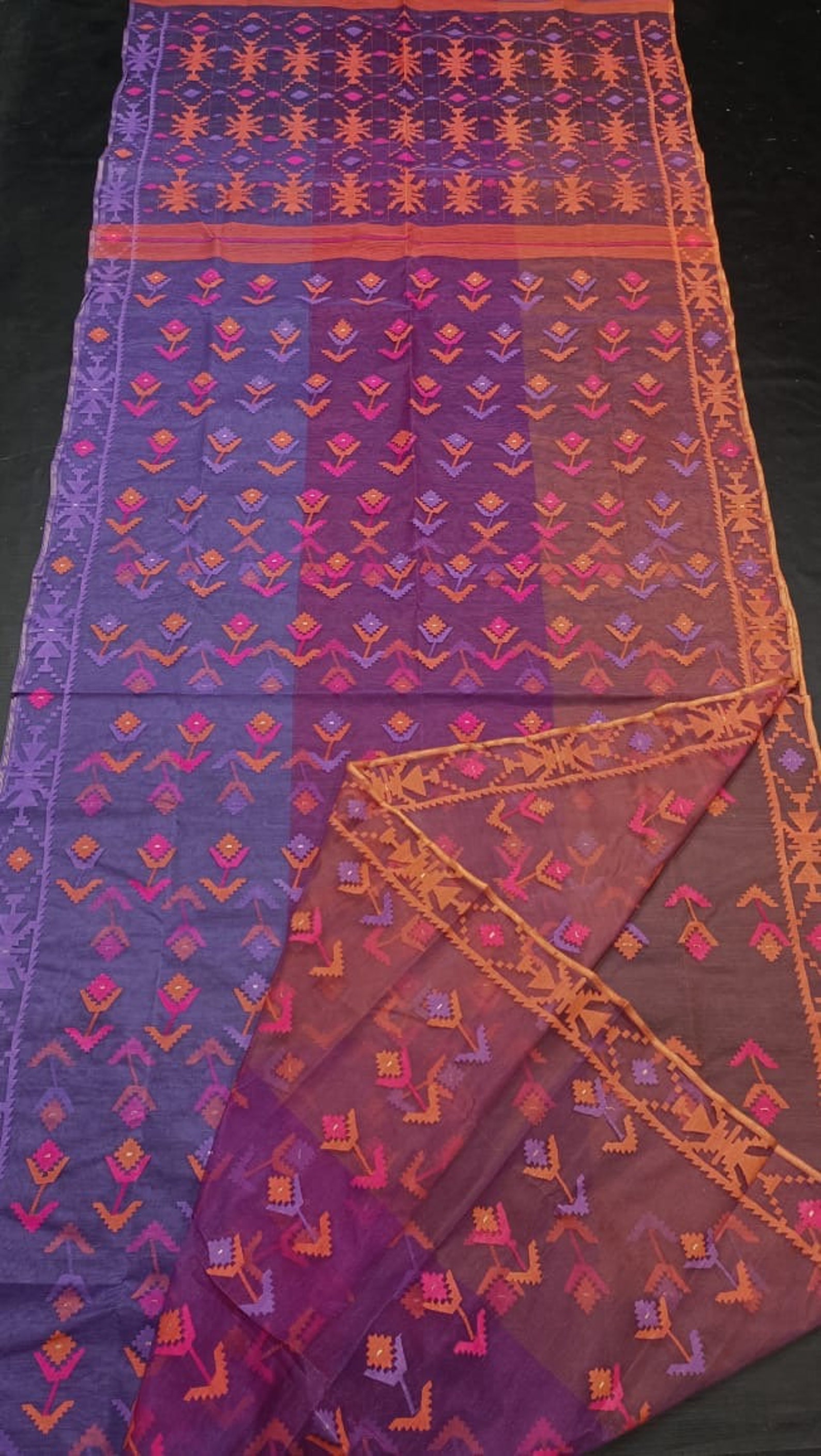 Original Dhakai Jamdani Handloom Half Silk 84 Count Premium Quality ...