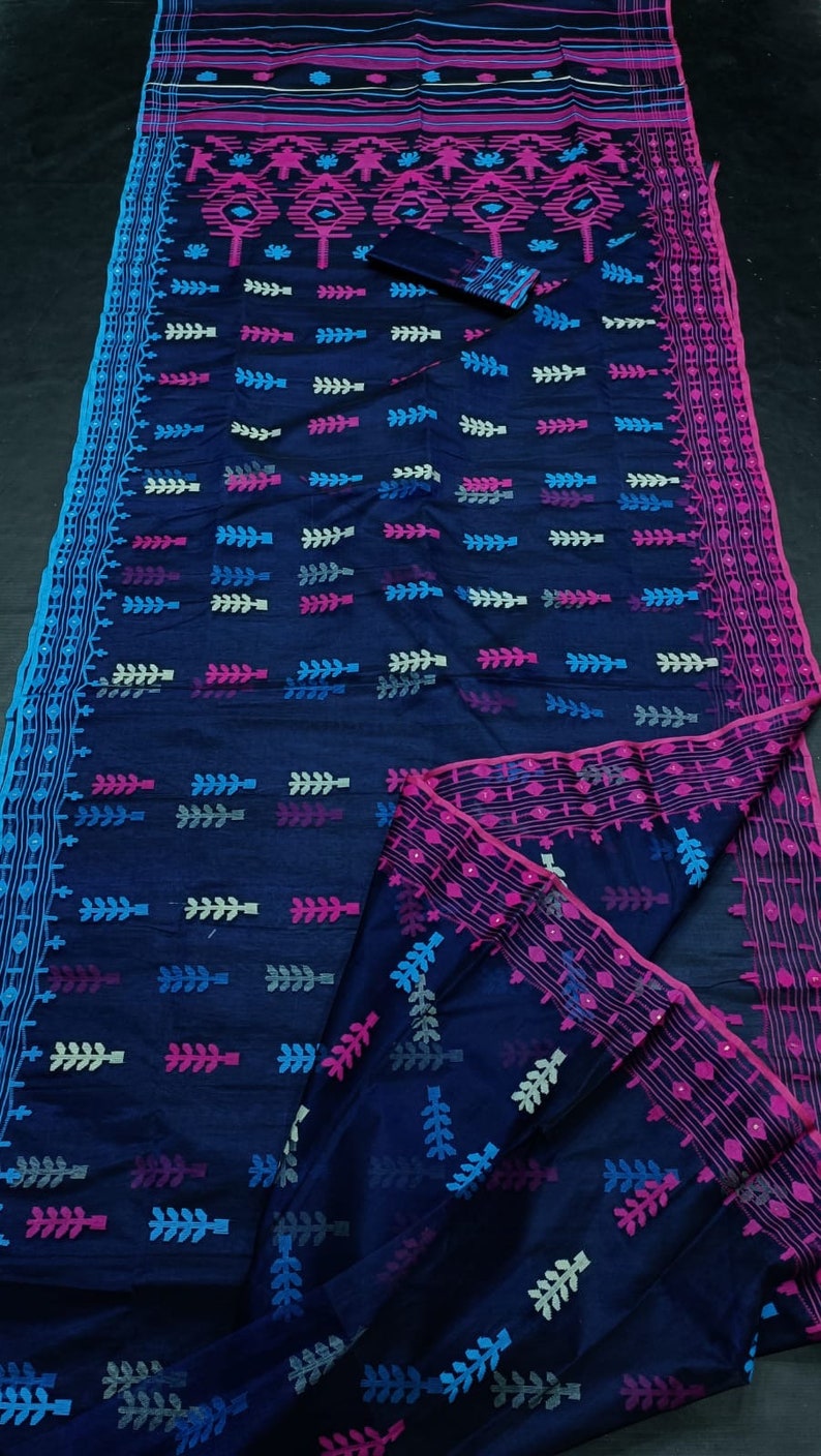 Original Dhakai Jamdani Handloom Half Silk 84 Count Premium Quality ...