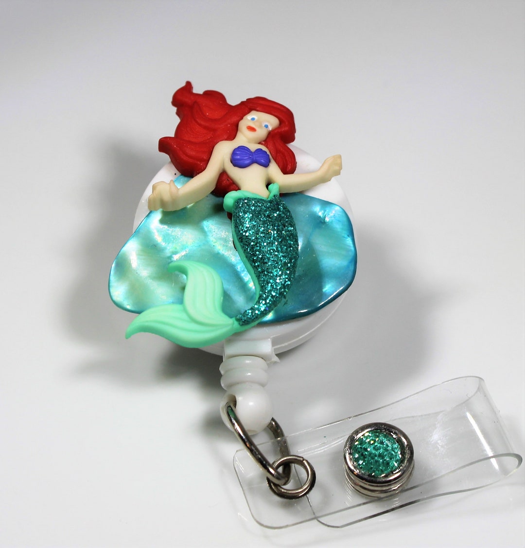 MERMAID ID Badge Reel Id Card Holder Retractable Lanyard - Etsy