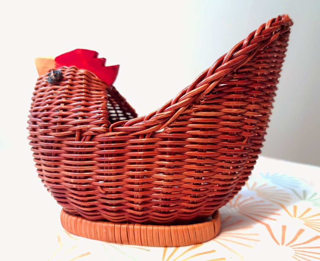 Vintage Wicker Chicken/rooster - Etsy