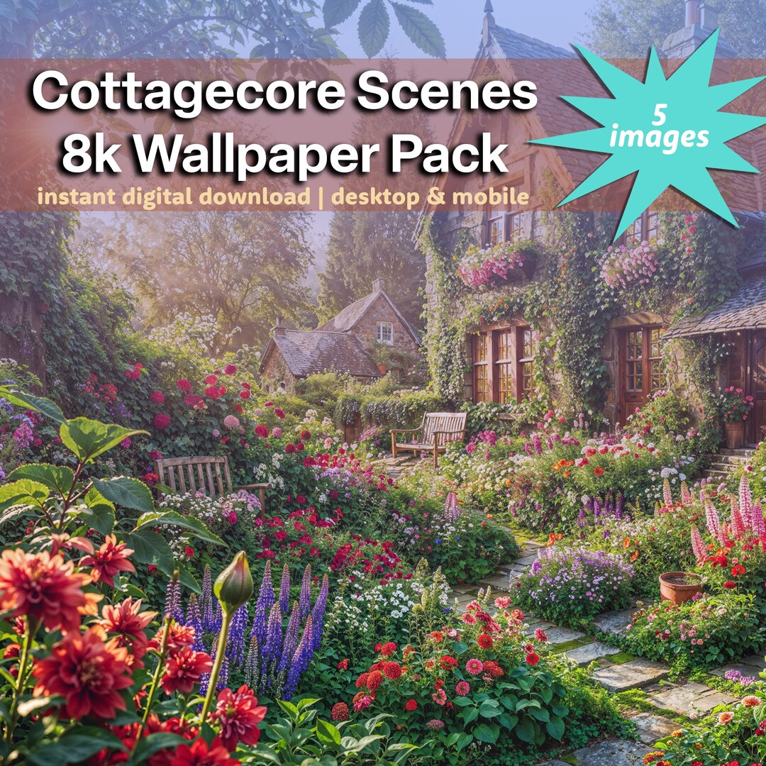 Cottagecore Scenes Backgrounds, 8k Wallpaper Pack, Desktop Computer ...