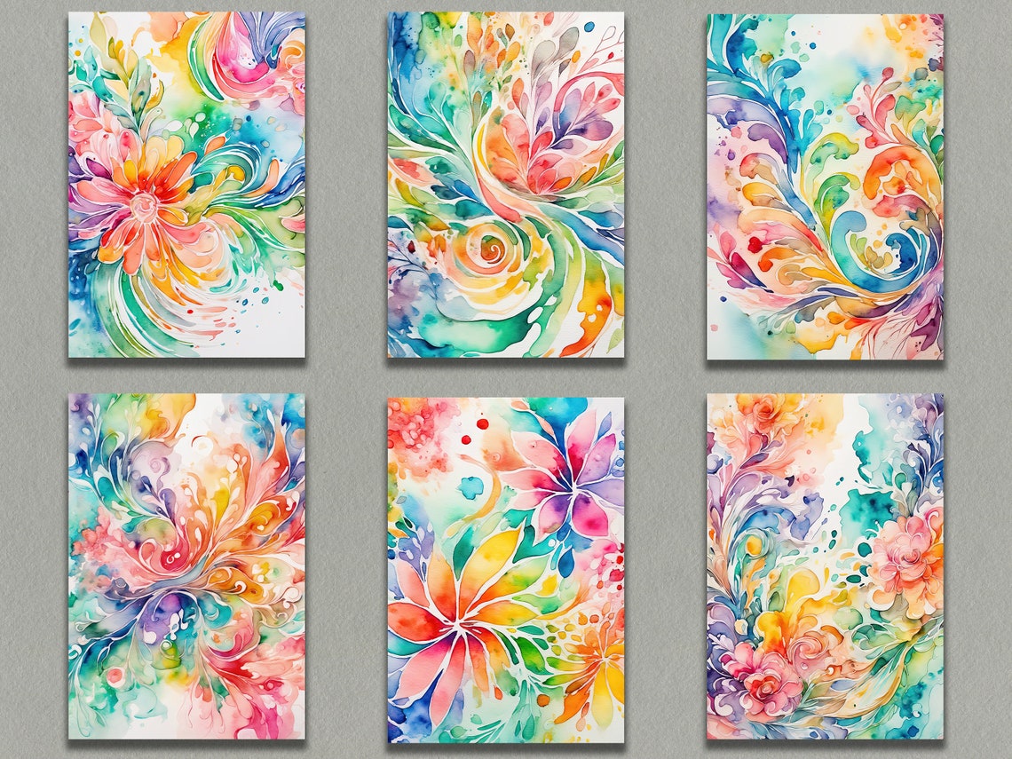 20 Reverse Coloring Pages - 'abstract Floral Patterns' Instant Download ...