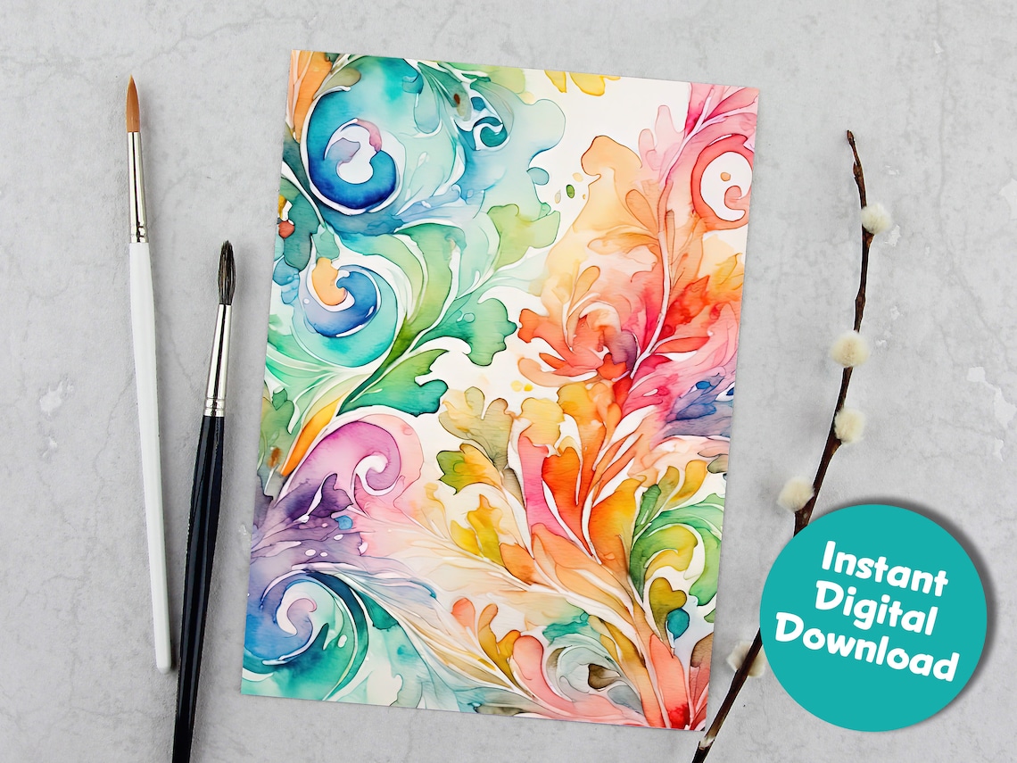 20 Reverse Coloring Pages - 'abstract Floral Patterns' Instant Download ...