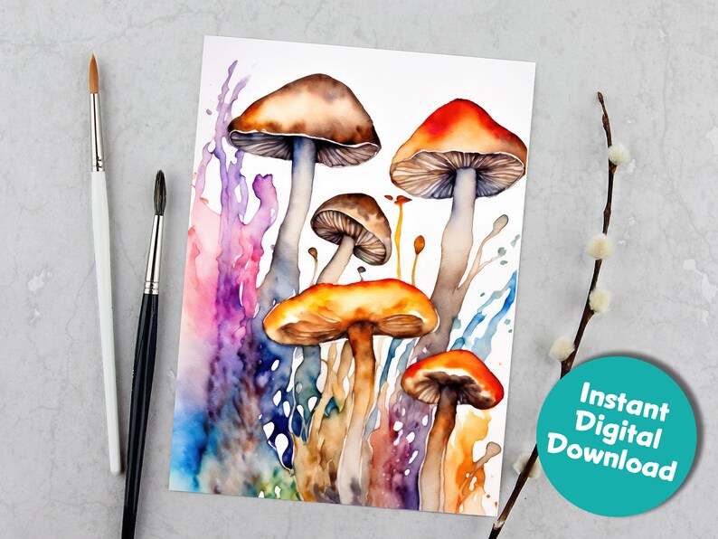 25 Reverse Coloring Pages - 'mushrooms' Instant Download Bundle Vol.1 ...