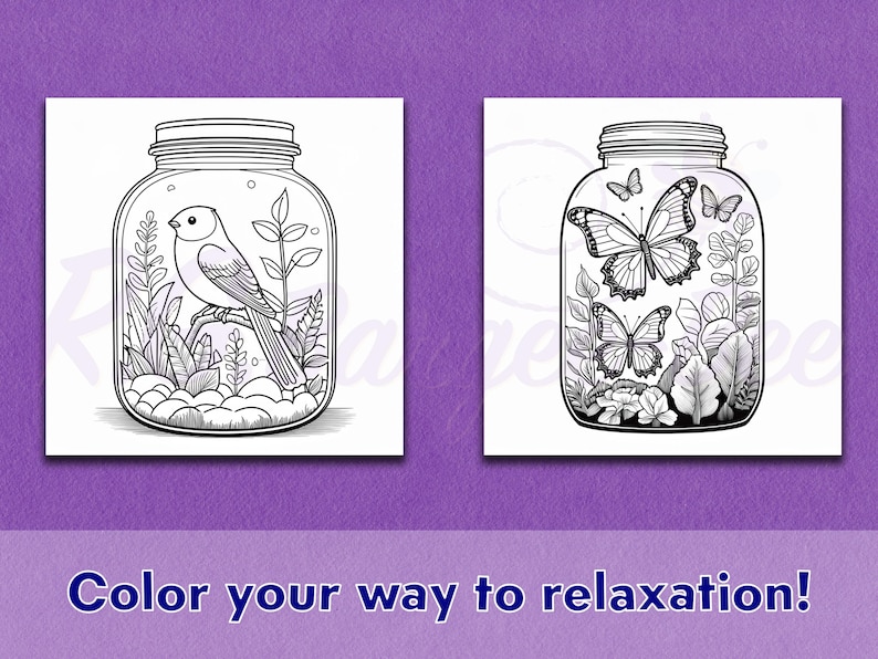 6 Coloring Pages Magic Jars, Vol. 2 Coloring Pages for Relaxation ...