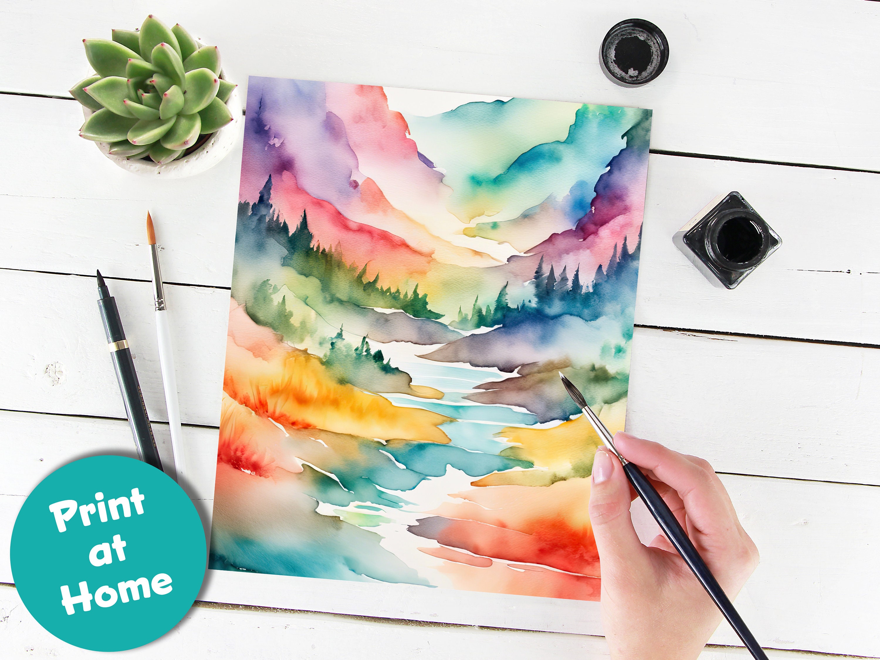 25 Reverse Coloring Pages - 'abstract Landscapes' Instant Download ...