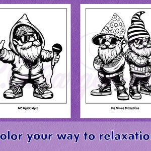 Hip Hop Gnome Coloring Pages: Fun Art for All Ages (digital Download ...