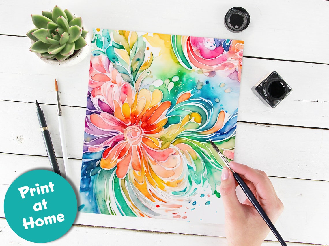 20 Reverse Coloring Pages - 'abstract Floral Patterns' Instant Download ...