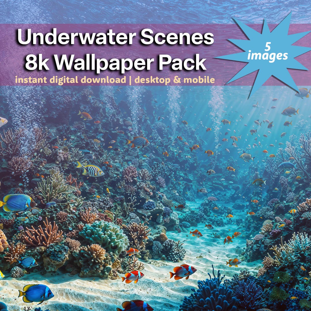 Underwater Scenes Backgrounds, 8k Wallpaper Pack, Desktop Computer ...