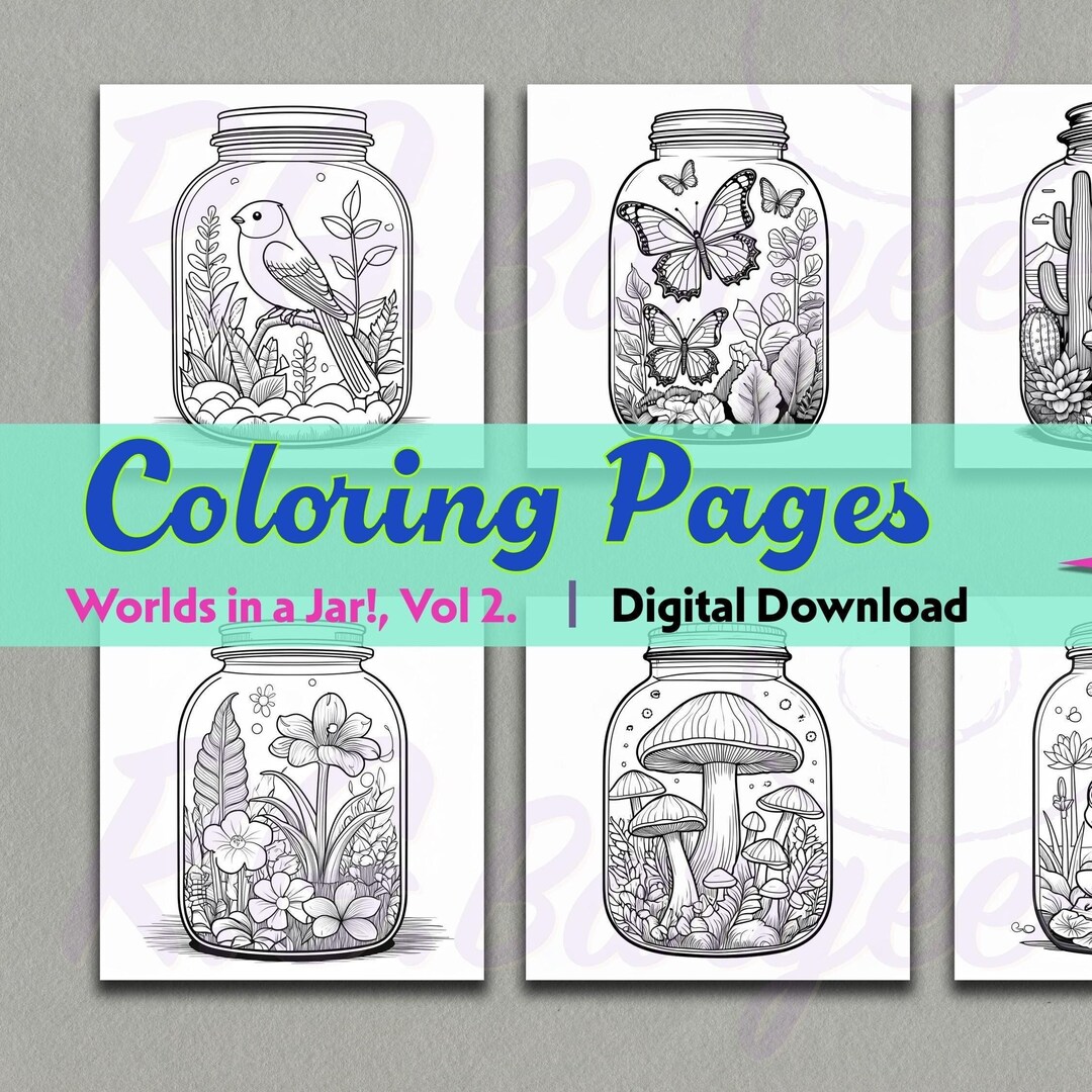 6 Coloring Pages - Magic Jars, Vol. 2 - Coloring Pages for Relaxation, Perfect for All Ages ...