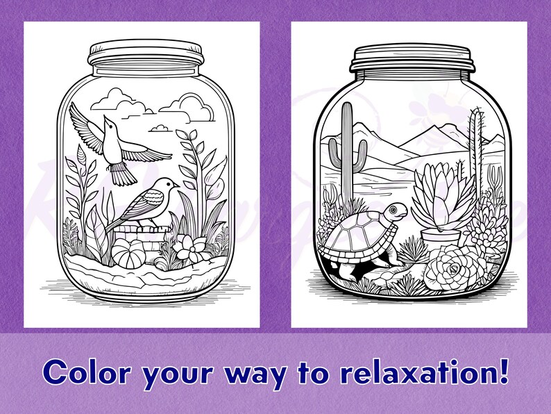 6 Coloring Pages - Magic Jars - Coloring Pages for Relaxation, Perfect ...