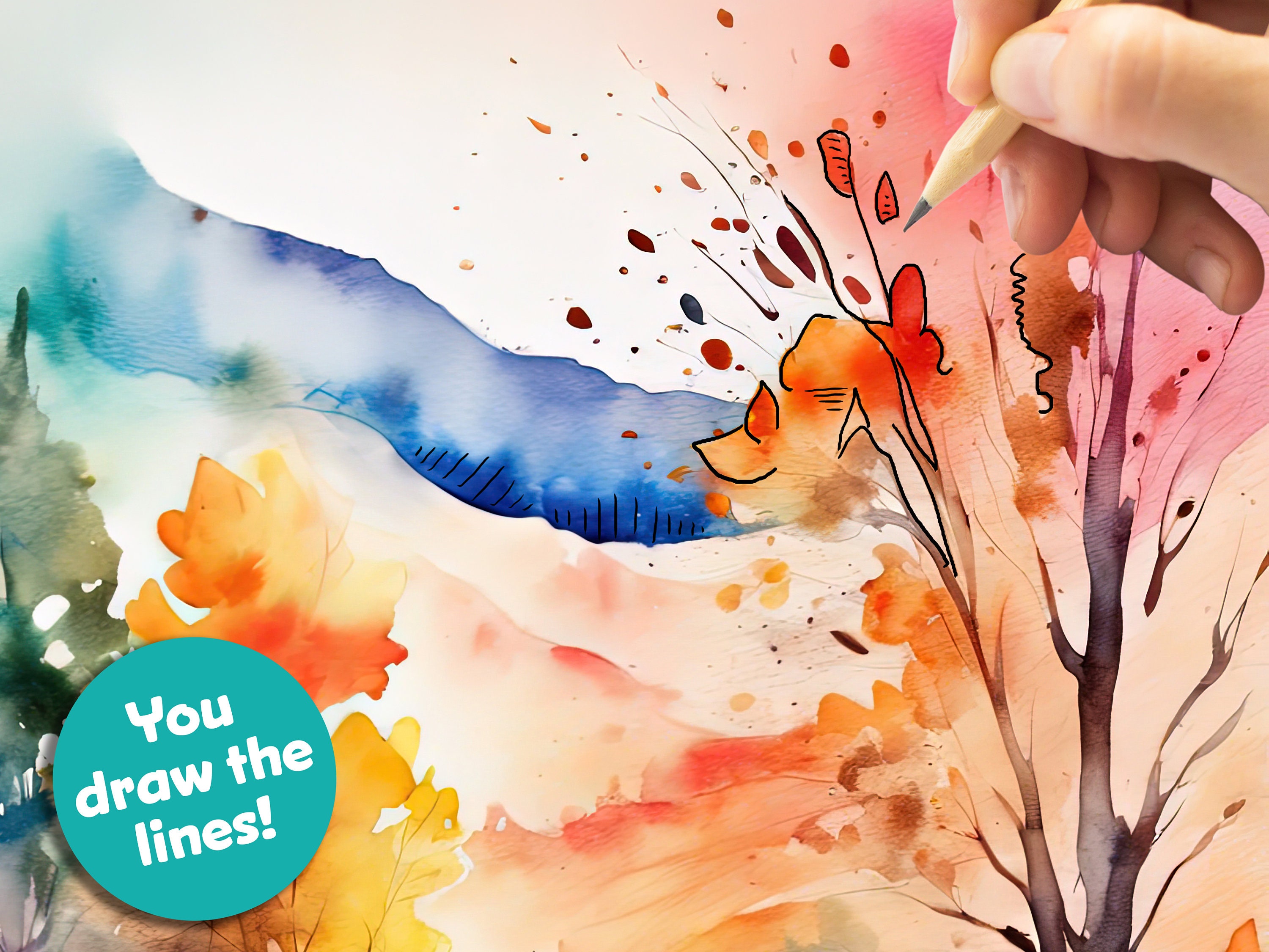 25 Reverse Coloring Pages 'forest Landscapes' Instant Download Bundle ...