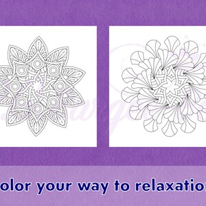 6 Coloring Pages - Mandalas - Coloring Pages for Relaxation, Perfect ...
