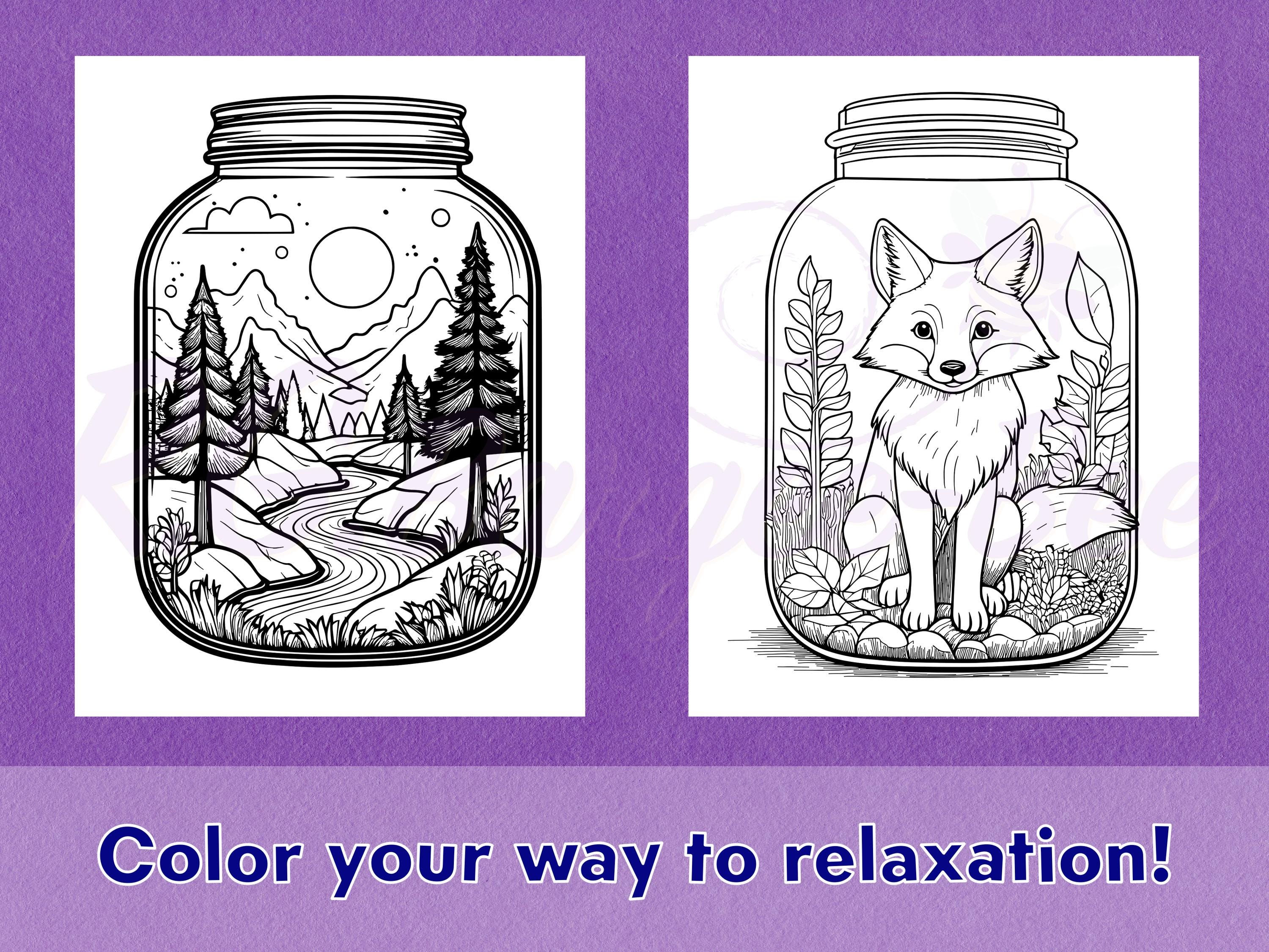 6 Coloring Pages - Magic Jars - Coloring Pages for Relaxation, Perfect ...