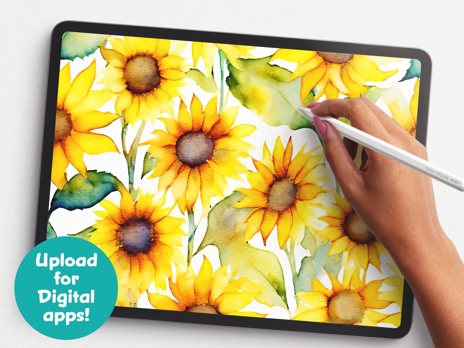 Sunflower Reverse Coloring Pages: Abstract Watercolor Art (PDF) - Etsy