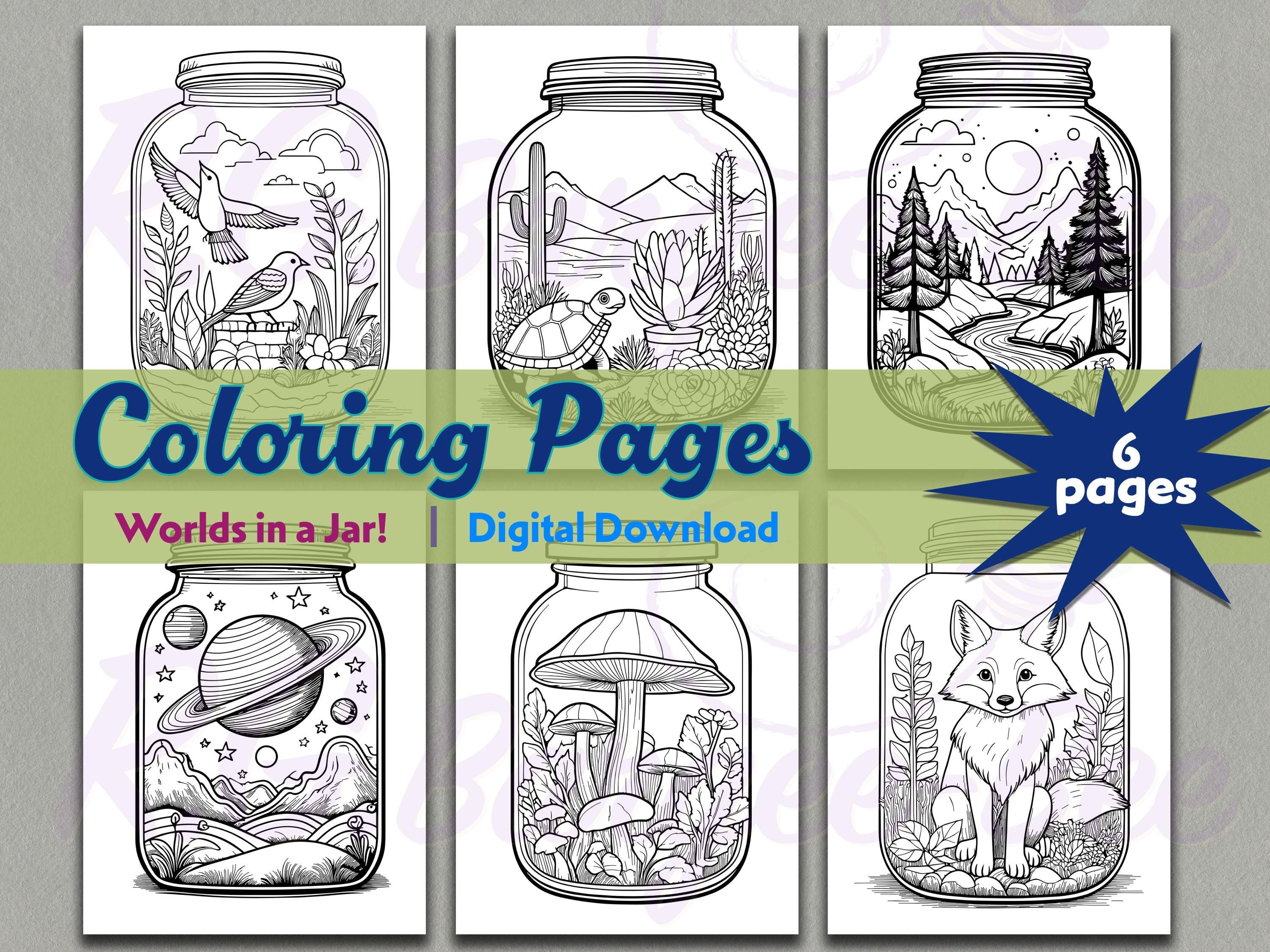6 Coloring Pages - Magic Jars - Coloring Pages for Relaxation, Perfect ...
