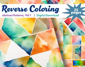 20 Reverse Coloring Pages 'abstract Floral Patterns' Instant Download ...