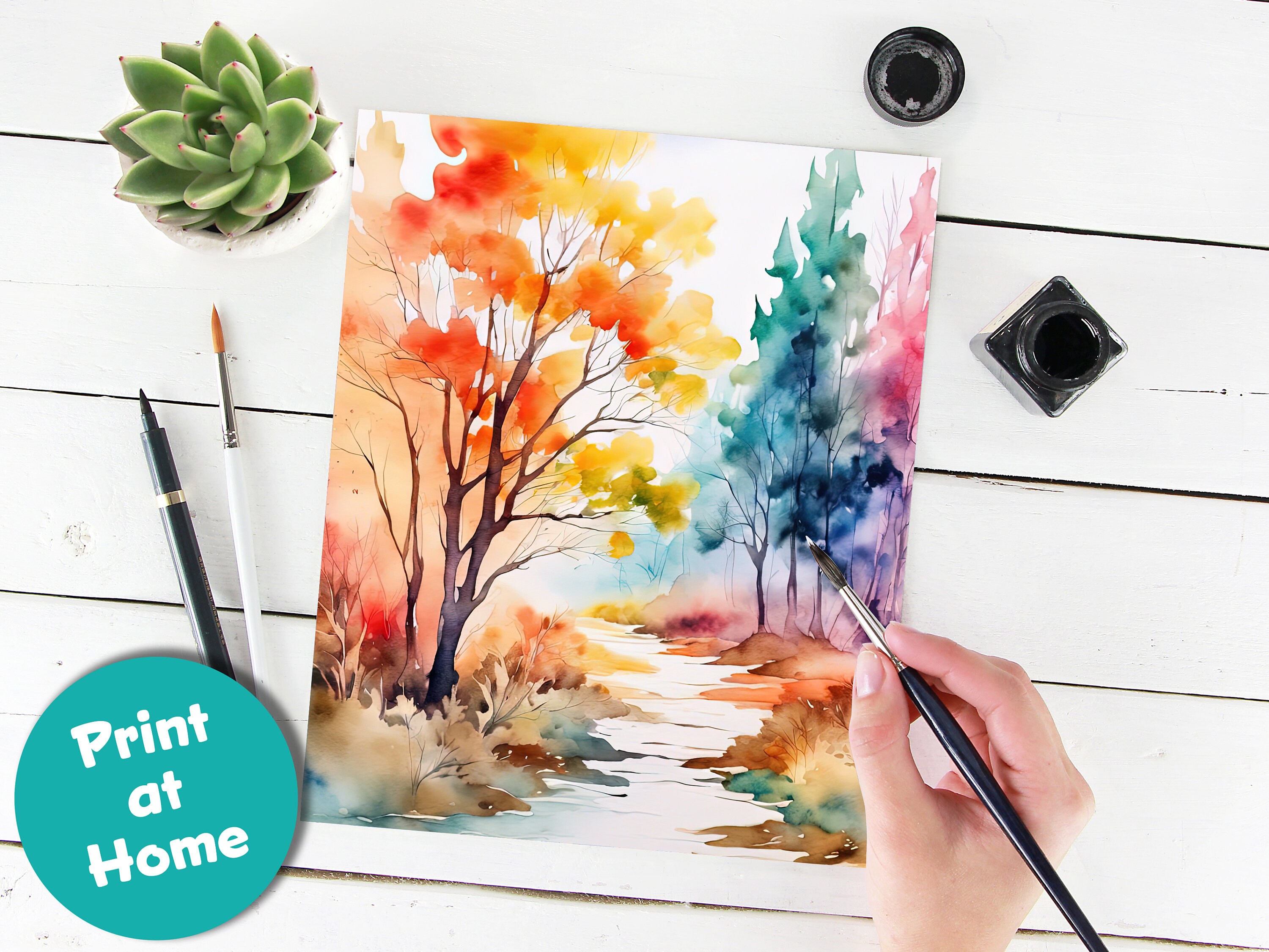 25 Reverse Coloring Pages 'forest Landscapes' Instant Download Bundle ...