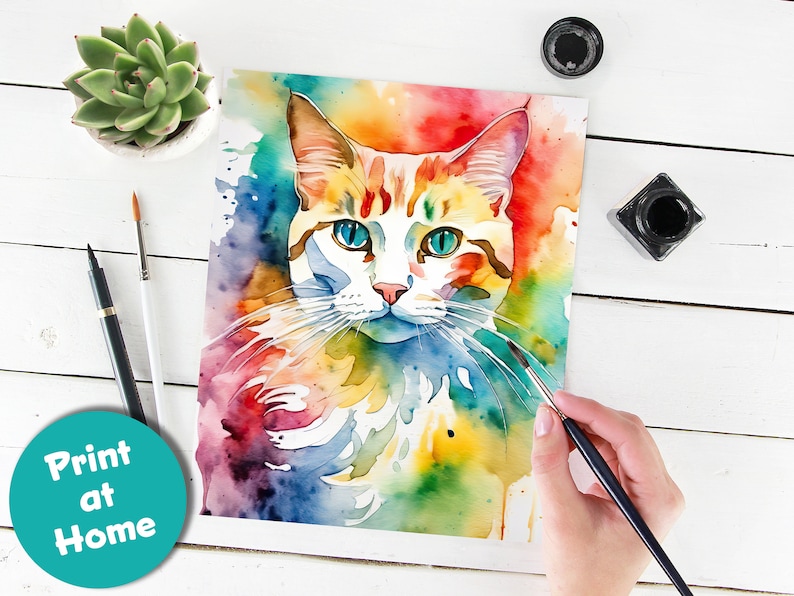 20 Reverse Coloring Pages - 'cat Portraits' Instant Download Bundle Vol ...