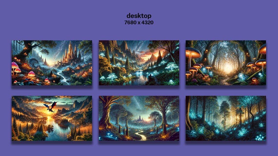 Fantasy Landscape Backgrounds, 8k Wallpaper Pack, Desktop Computer ...