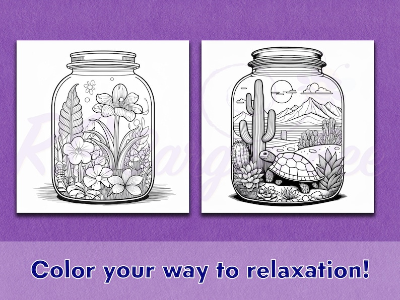 6 Coloring Pages Magic Jars, Vol. 2 Coloring Pages for Relaxation ...
