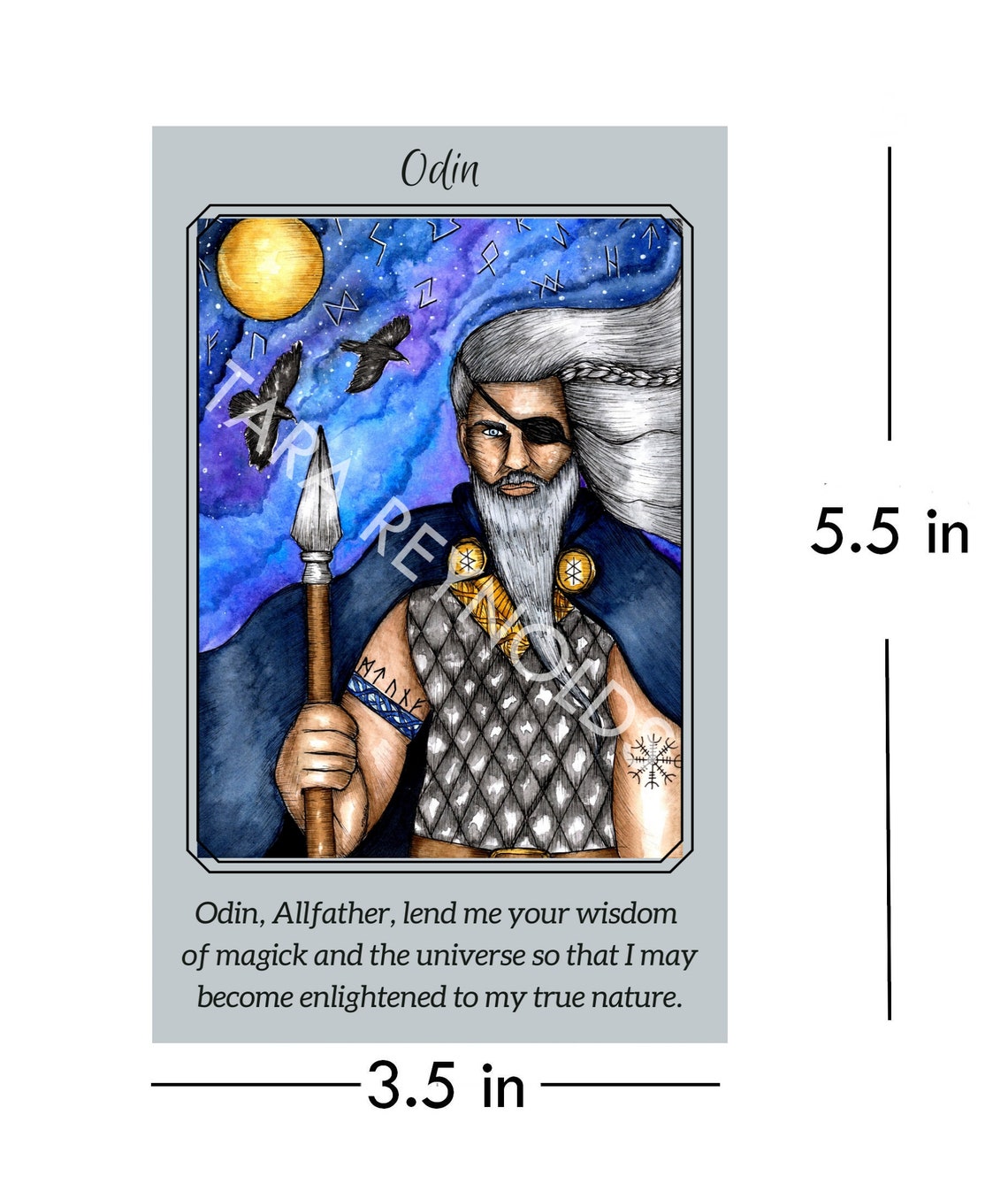 Odin Art Print Prayer Card Viking Art Pagan Art Norse God Odin | Etsy