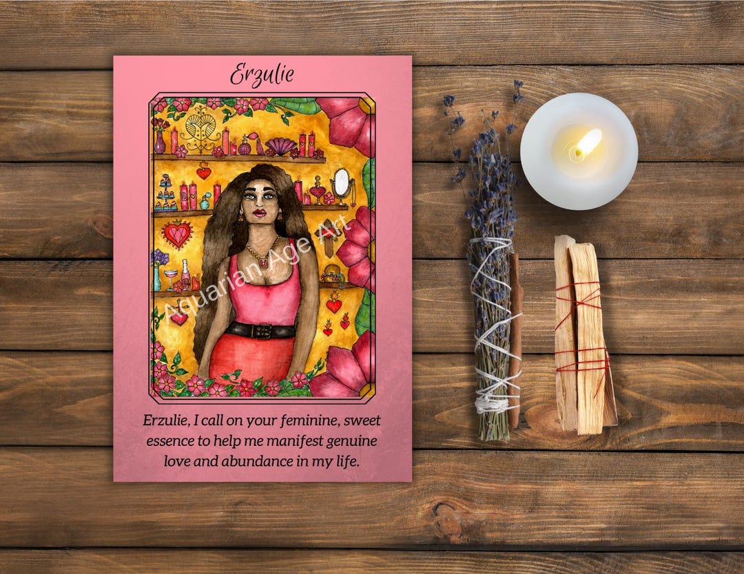 Erzulie Art Print Erzulie Freda Prayer Card Voodoo Loa Art Santeria Art ...