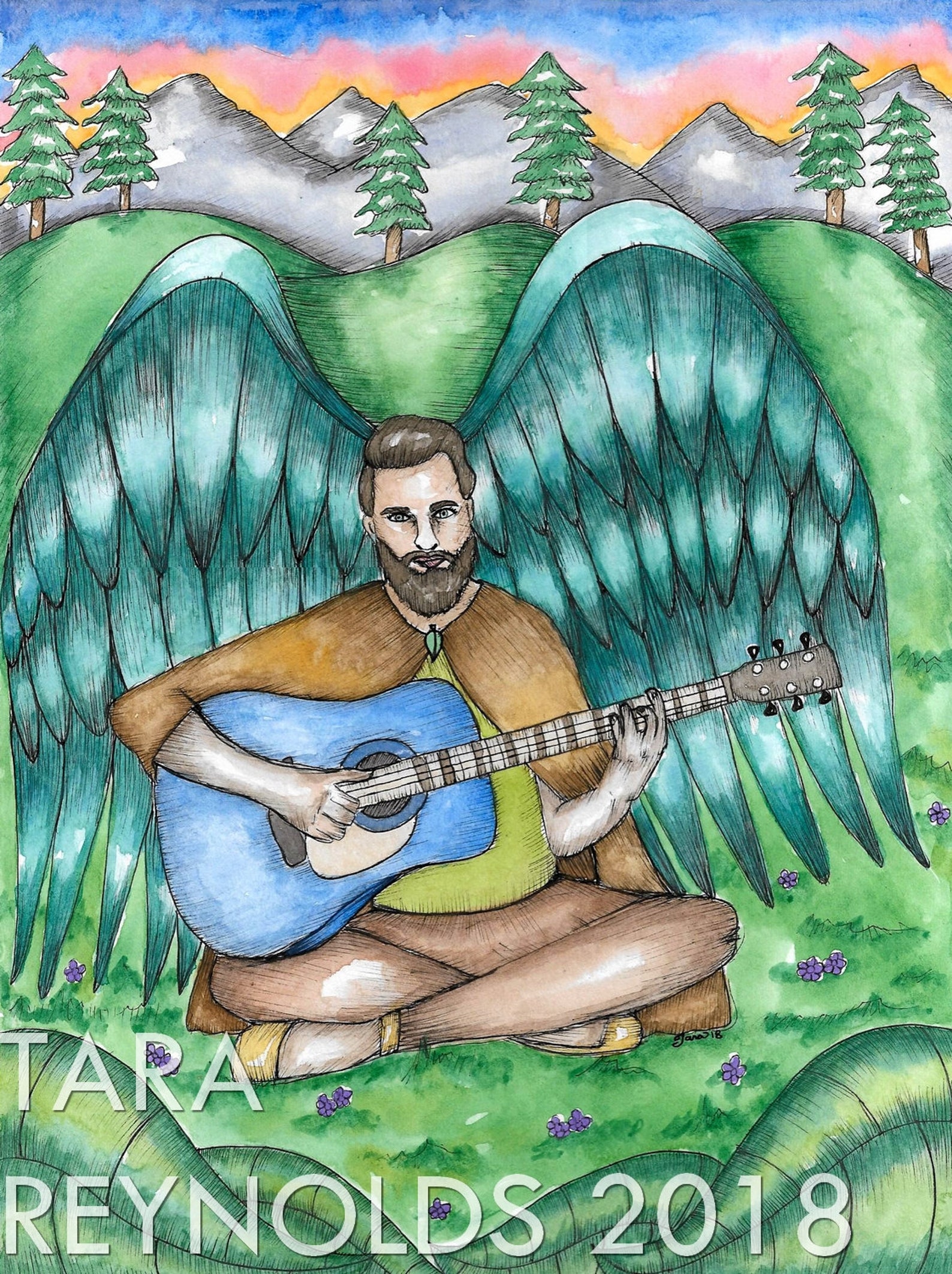 Archangel Sandalphon Art Print Angel Art Spiritual Art Sacred - Etsy