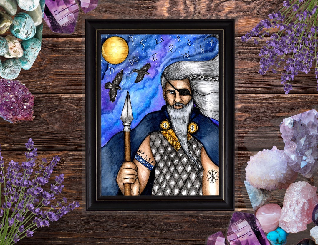 Odin Art Print Viking Art Pagan Art Norse God Odin Art Nordic - Etsy