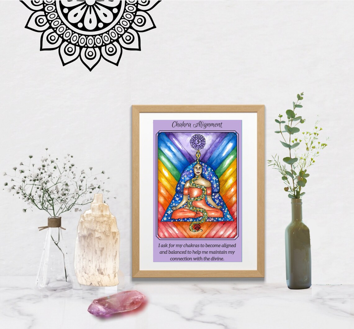 Chakra Art Altar Card Prayer Card Chakras Art Print Sacred | Etsy