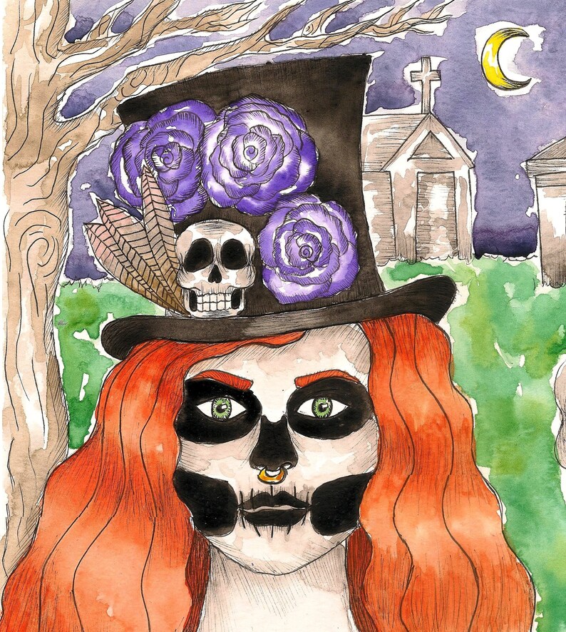 Maman Brigitte Art Mini Art Print Hoodoo Art Voodoo Loa Dark | Etsy