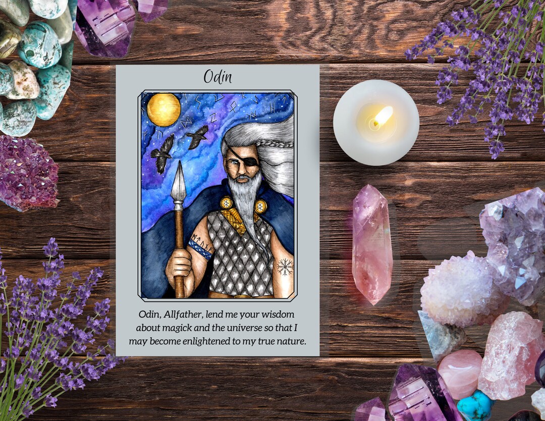 Odin Art Print Prayer Card Viking Art Pagan Art Norse God Odin - Etsy
