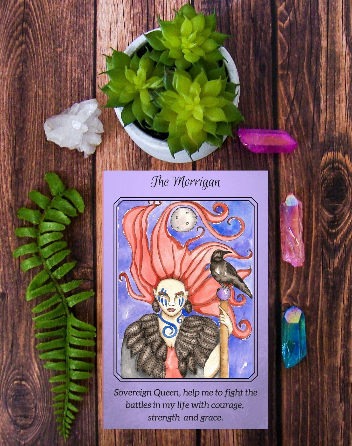 The Morrigan Art Prayer Card Pagan Art Celtic Goddess Art | Etsy