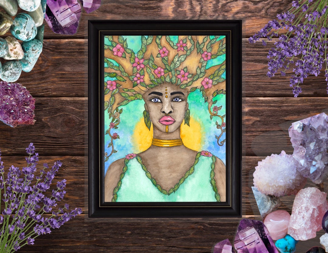 Goddess Art Goddess Aja Art Print African Orisha Aja Voodoo Art Fantasy ...