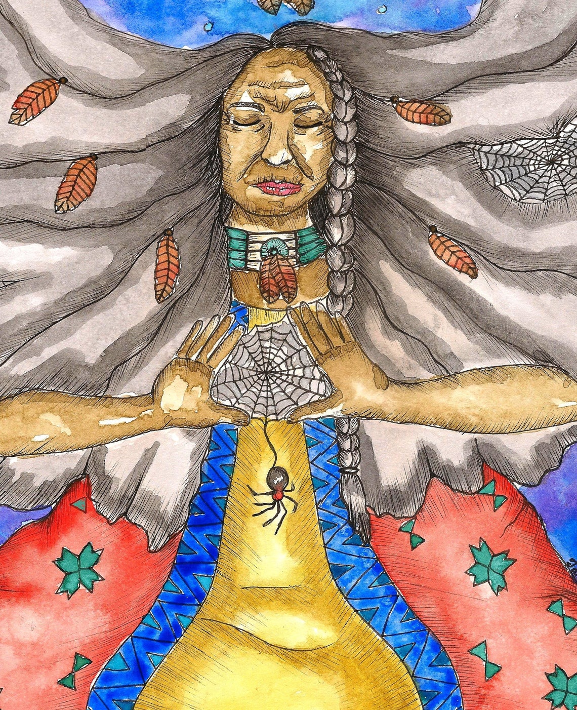 Native American Art Spider Grandmother Goddess Art Print | Etsy