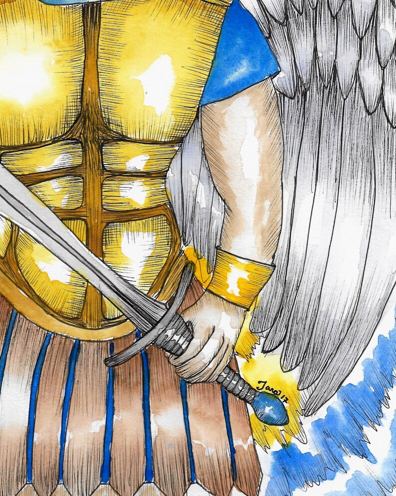 Archangel Michael Art Print Angel Art Archangel Art Spiritual | Etsy