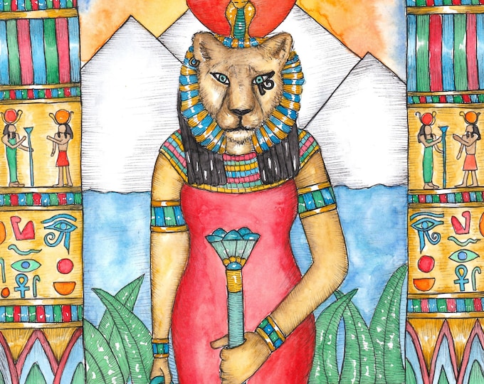Goddess Sekhmet Art Goddess Art Print Egyptian Art Sekhmet Art ...